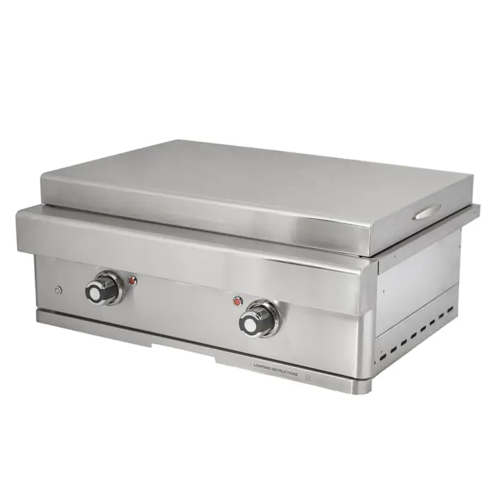 Barbeques Galore Turbo 32 inch 2 Burner Built In Stainless Steel Teppanyaki BBQ Grill Natural Gas TEPANNG Barbeques Galore