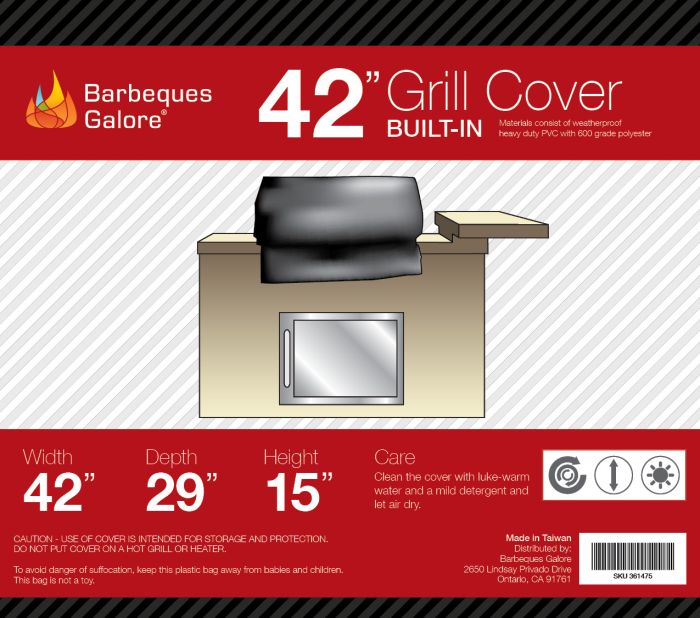 Barbeques Galore 42" Universal Cover for Built-In Grill | Barbeques Galore
