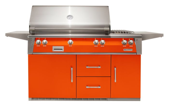 Alfresco ALXE 56-inch Freestanding Deluxe Gas Grill w/ Side Burner, Sear Zone & Rotisserie on ...
