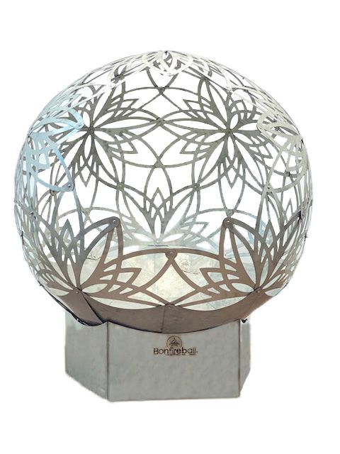 Flowerhouse 36-Inch Bonfireball Fire Pit - Lotus in Stainless Steel ...